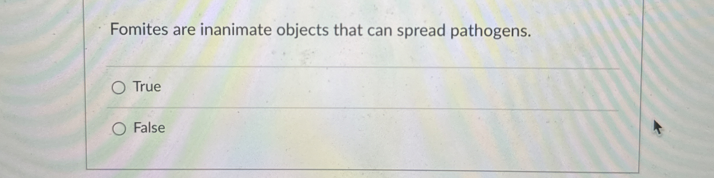 Solved Fomites are inanimate objects that can spread | Chegg.com