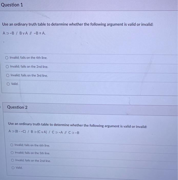 Question 1 Use an ordinary truth table to determine | Chegg.com