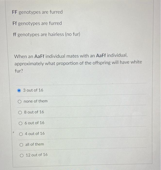 a A single locus determines fur color in the | Chegg.com