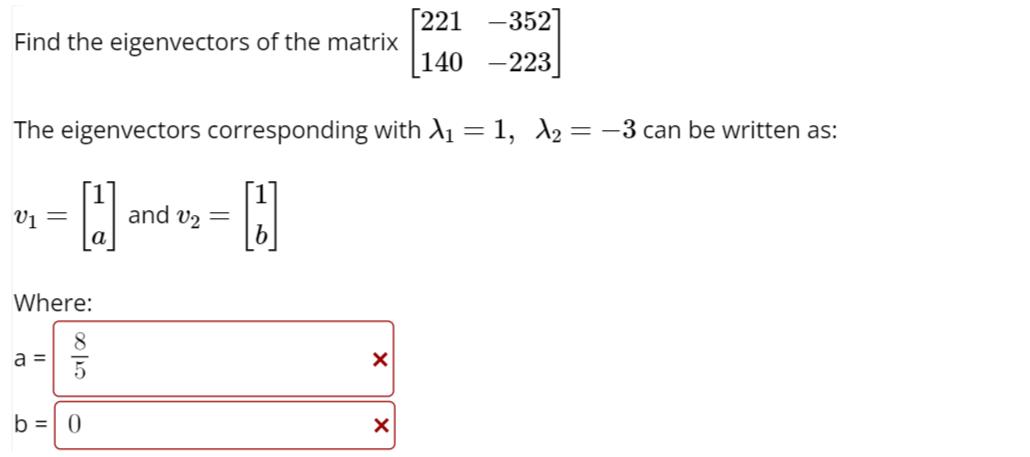 Solved Find the eigenvectors of the matrix | Chegg.com