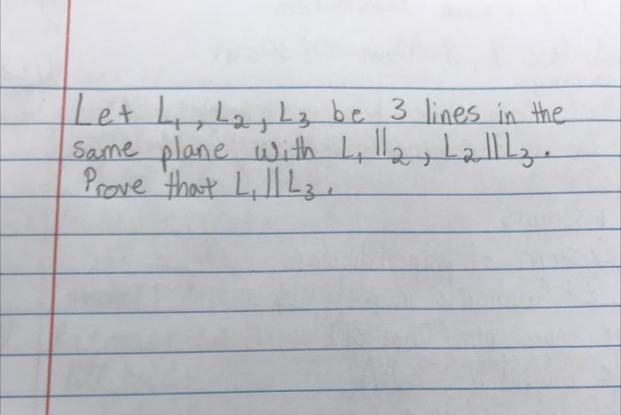 Solved Let L1,L2,L3 be 3 lines in the same plane with | Chegg.com