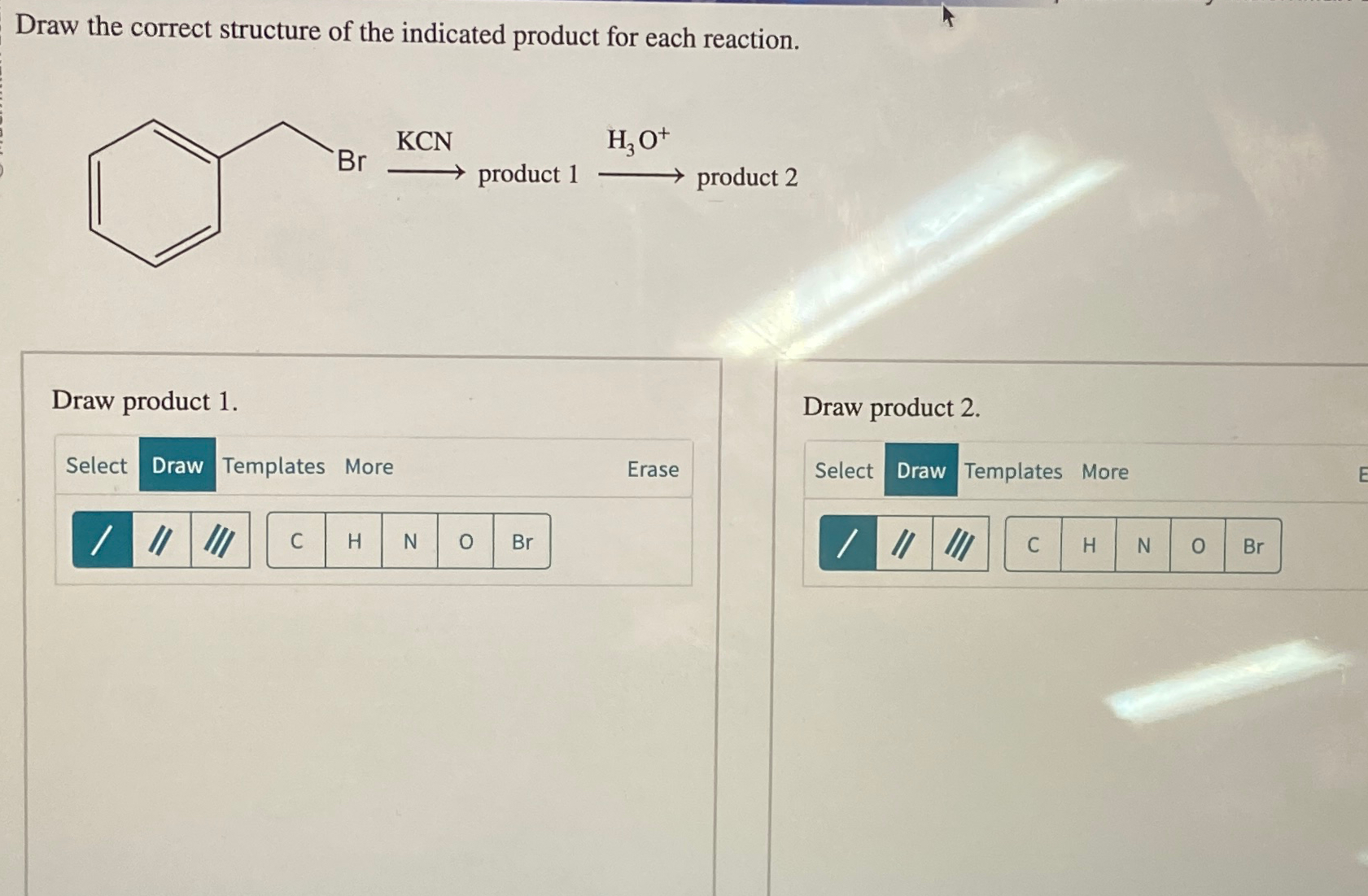 Solved Draw The Correct Structure Of The Indicated Product
