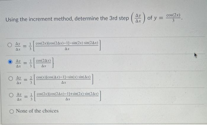 Solved Using the increment method, determine the 3rd step | Chegg.com