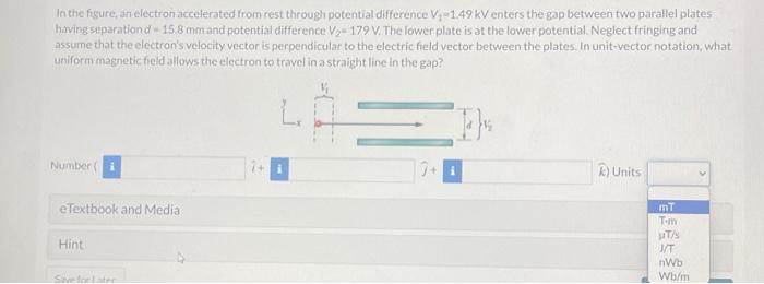 Solved In The Figure An Electron Accelerated From Rest