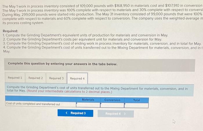 Solved Problem 4-14 (Algo) Analysis of Work in Process | Chegg.com