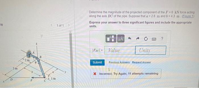 [solved] Determine The Magnitude Of The Projected Componen