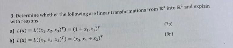 Solved 3. Determine whether the following are linear | Chegg.com