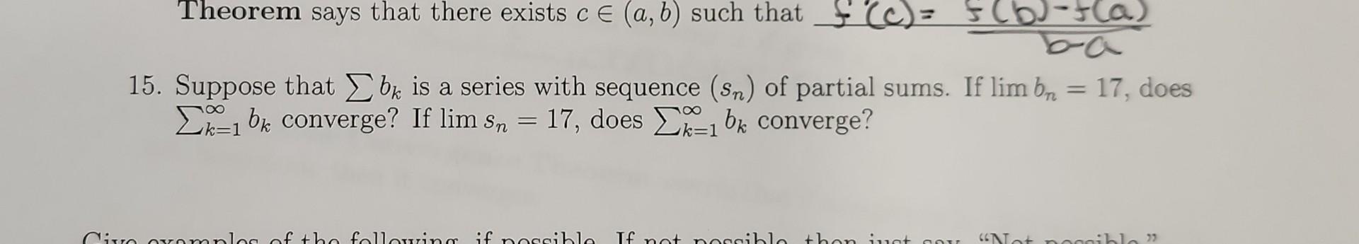 Solved Theorem says that there exists c∈(a,b) such that | Chegg.com