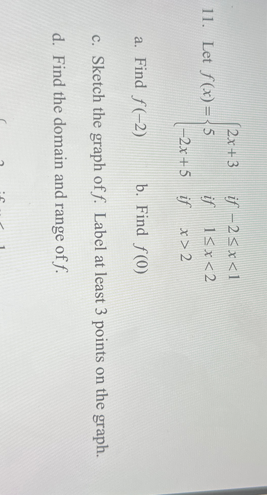 Solved Let f(x)={(2x+3 if -2