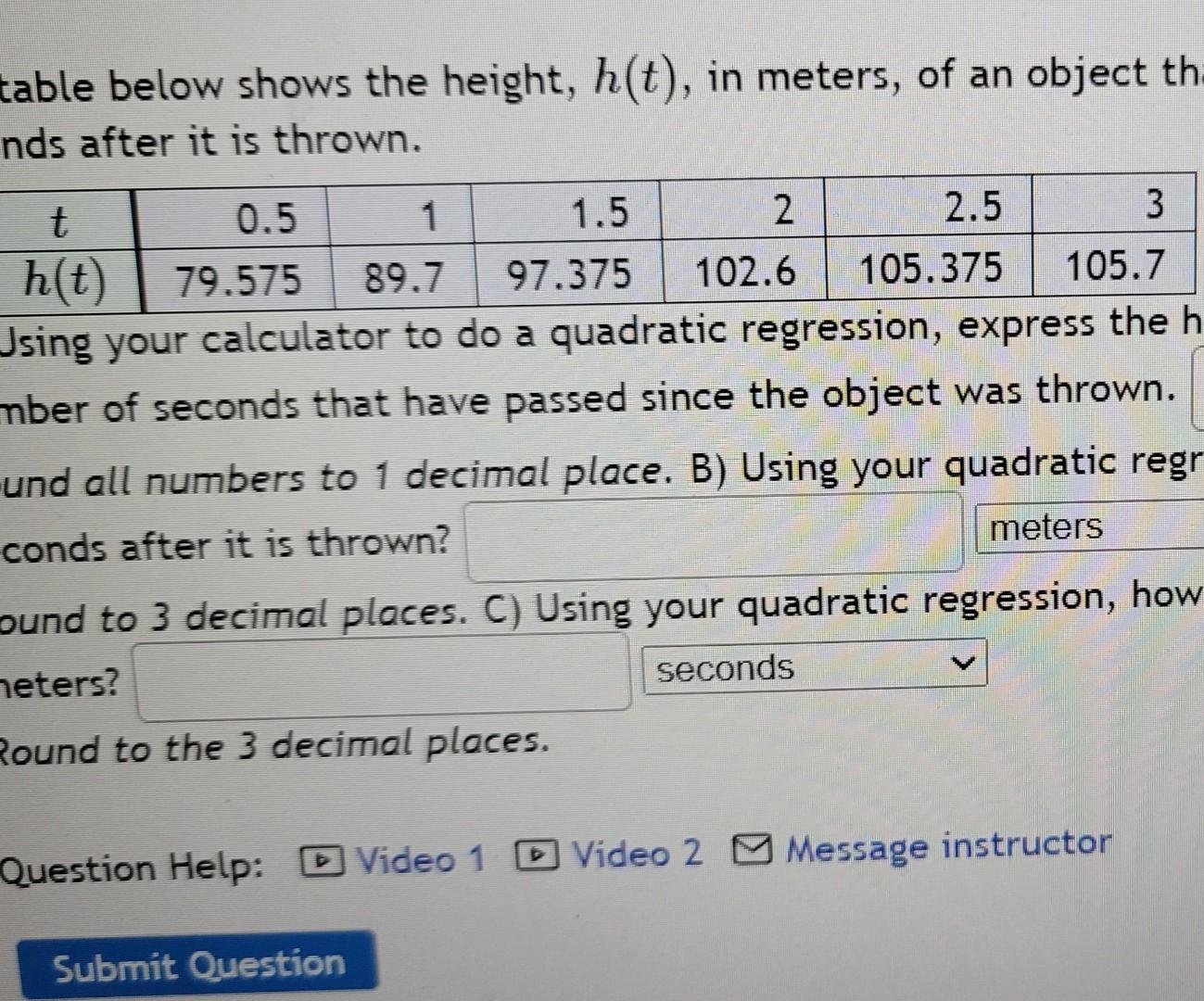 Cable Below Shows The Height H T In Meters Of An