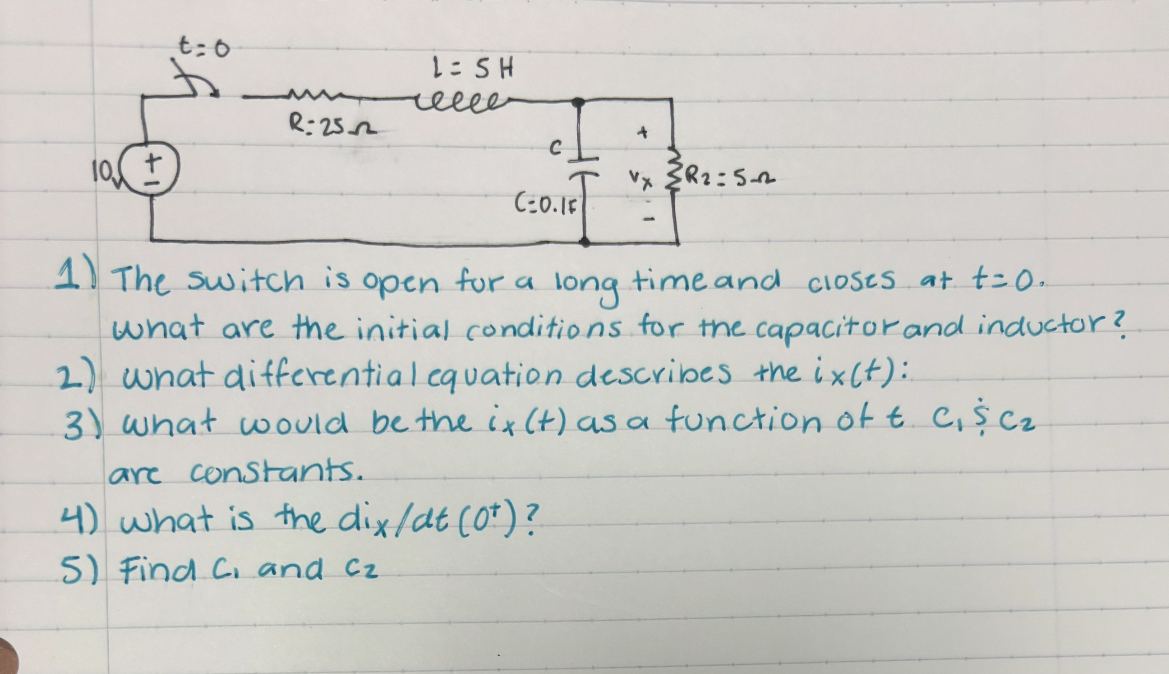 Solved The switch is ﻿open for a long time and closes | Chegg.com
