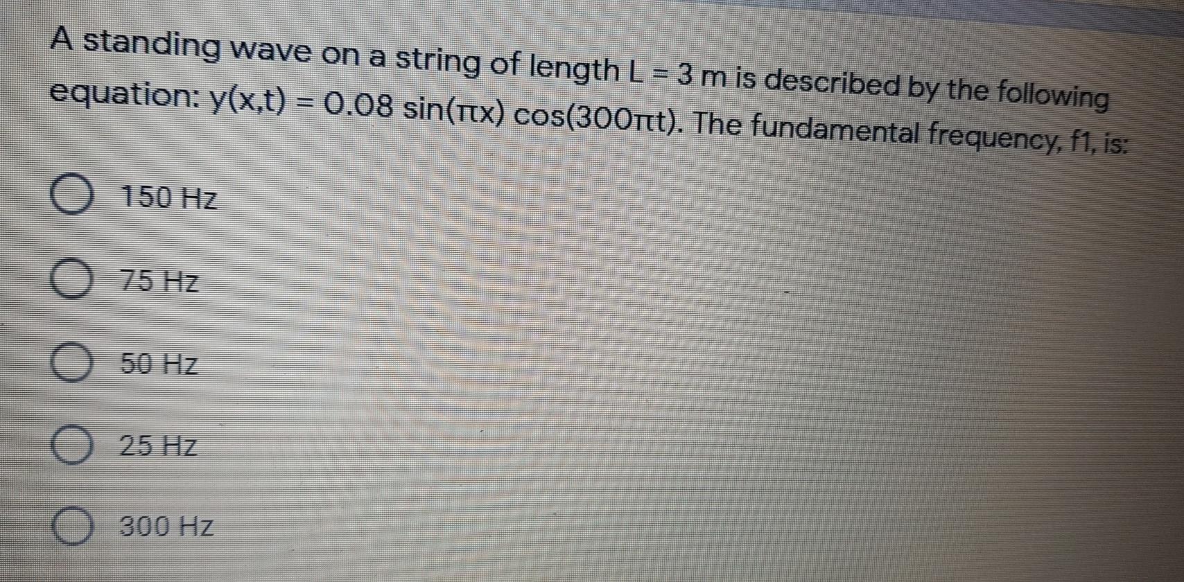 Solved A standing wave on a string of length L = 3 m is | Chegg.com