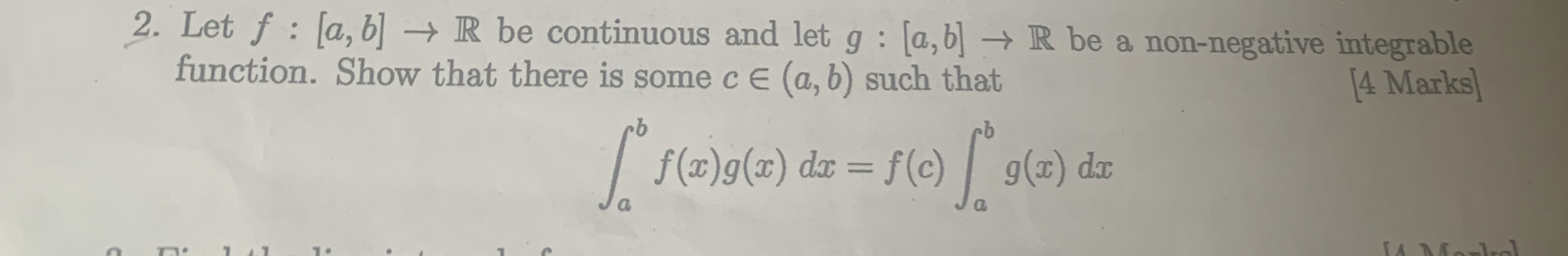 Solved Let f:[a,b]→R ﻿be continuous and let g:[a,b]→R ﻿be a | Chegg.com