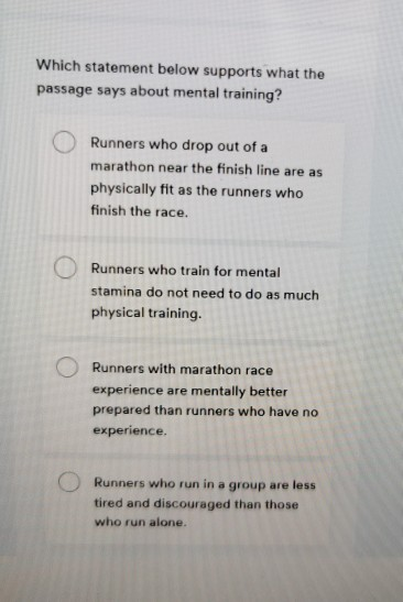 Solved Read the article about a marathon and choose the best | Chegg.com