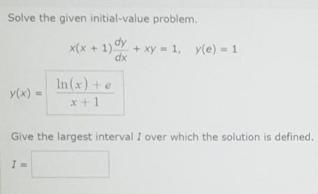 Solved Solve the given initial-value problem, x(x + 1) dy + | Chegg.com