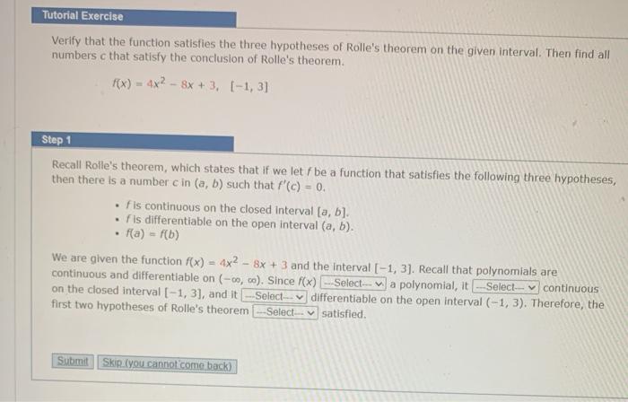 Solved Tutorial Exercise Verify that the function satisfies | Chegg.com