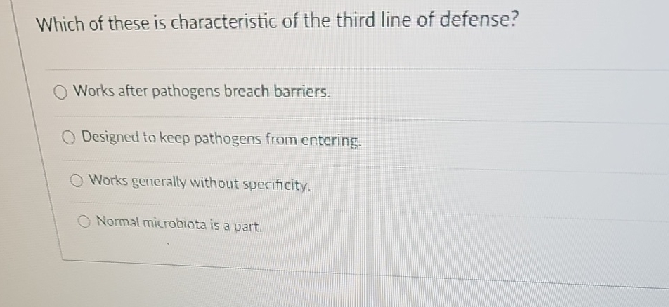Solved Which of these is characteristic of the third line of | Chegg.com