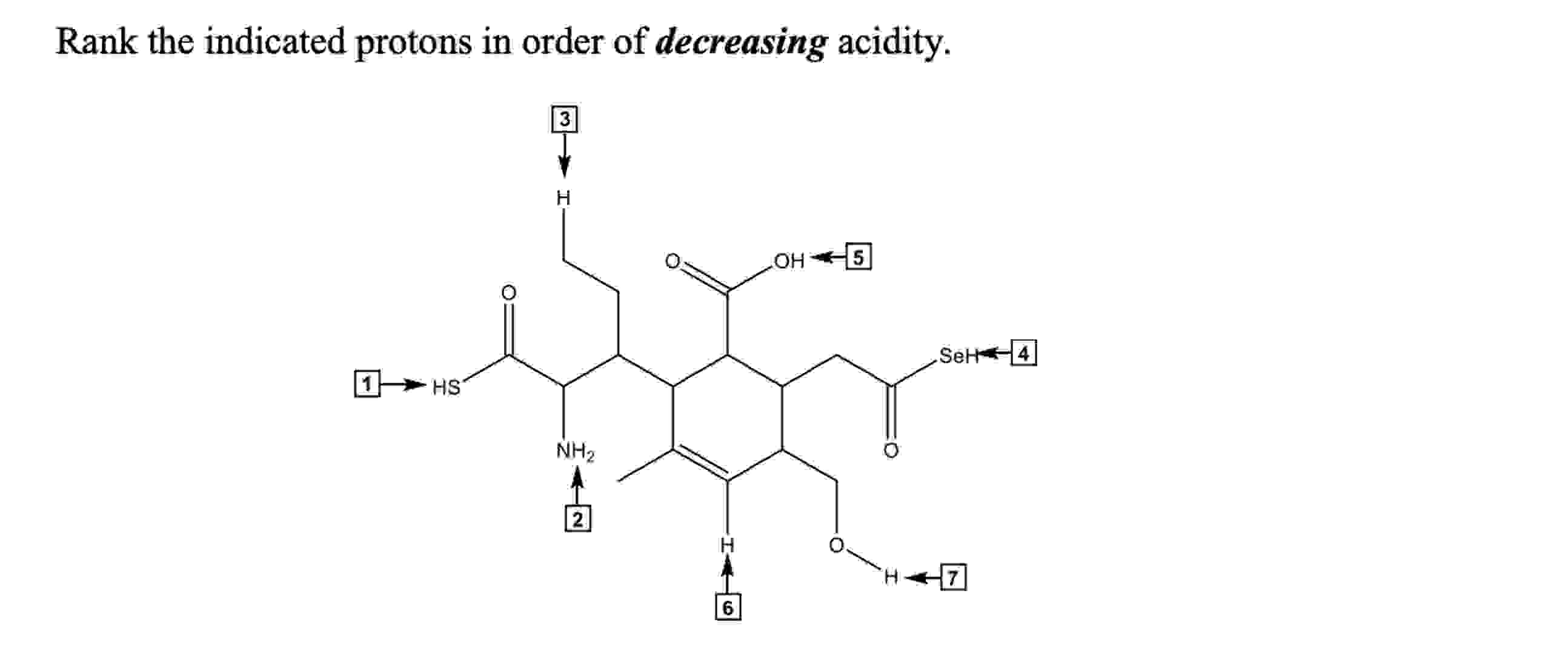 Solved Rank the indicated protons in order of decreasing | Chegg.com