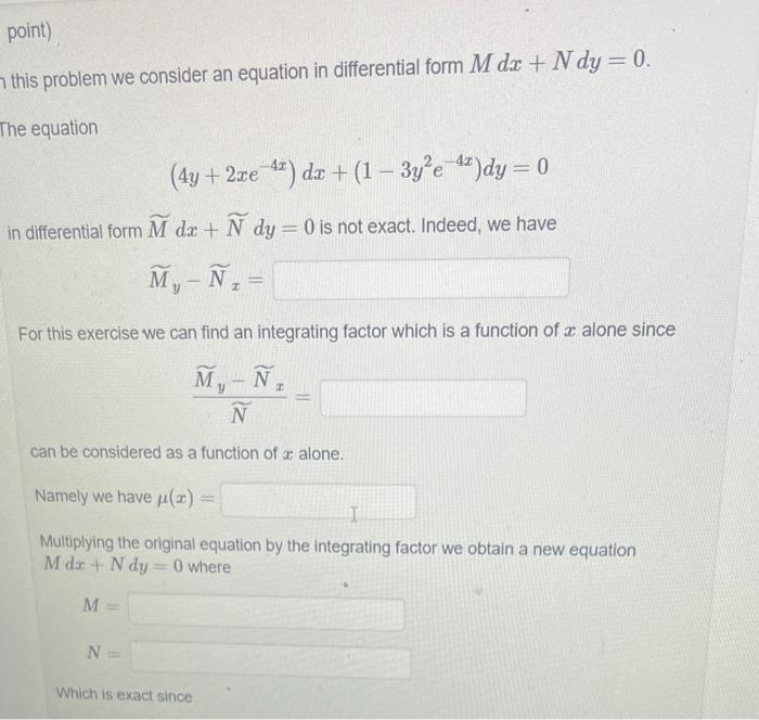 Solved this problem we consider an equation in differential | Chegg.com