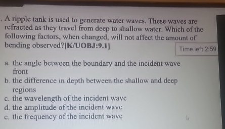 Solved A ripple tank is used to generate water waves. These | Chegg.com