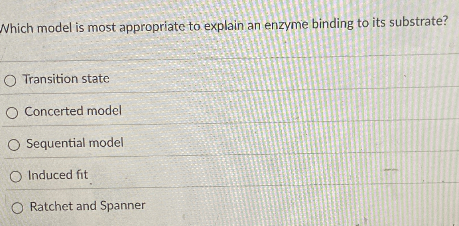 Solved Which Model Is Most Appropriate To Explain An Enzyme