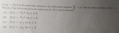 Solved Let y=f(x) ﻿be the particular solution to the | Chegg.com