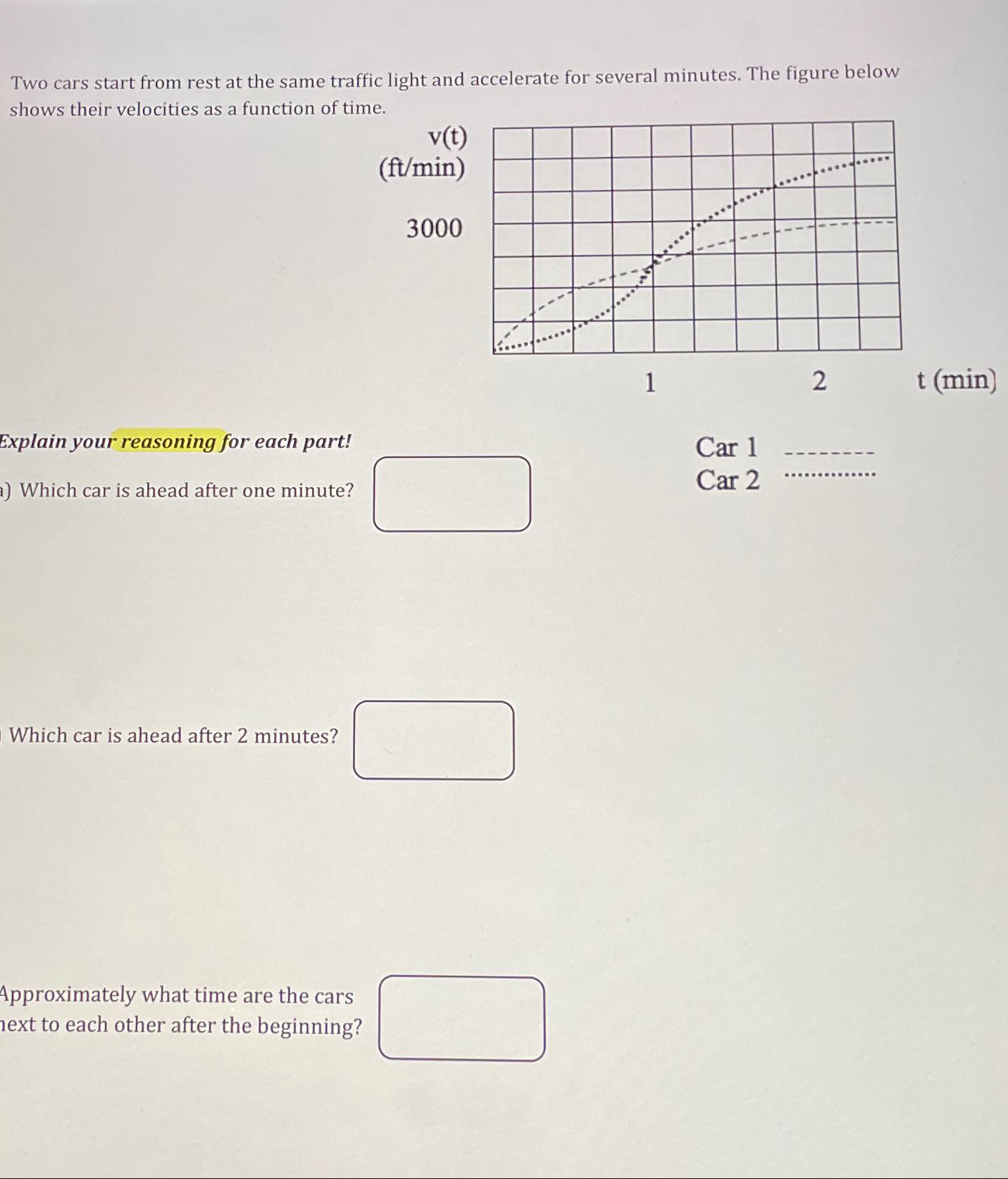 Solved Two cars start from rest at the same traffic light | Chegg.com