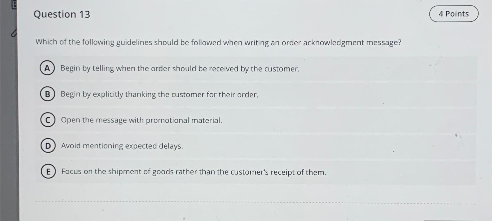 Solved Question 13Which of the following guidelines should | Chegg.com