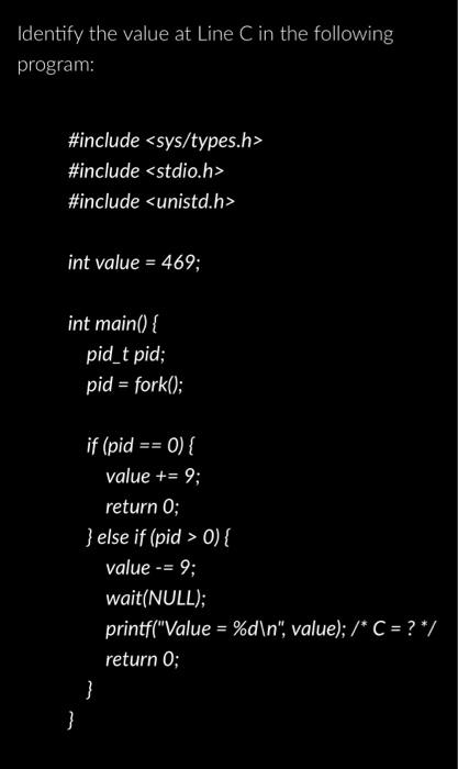 Solved Identify the value at Line C in the following | Chegg.com