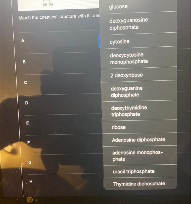 Solved Match the chemical structure with its designation. | Chegg.com