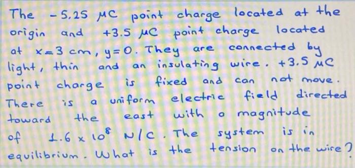 Solved The -5.25 MC point charge located at the origin and | Chegg.com