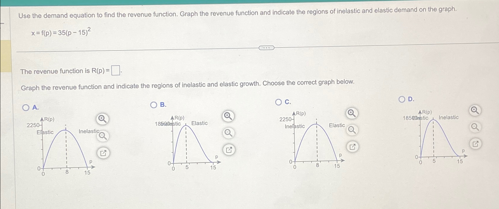 Use the demand equation to find the revenue function. | Chegg.com