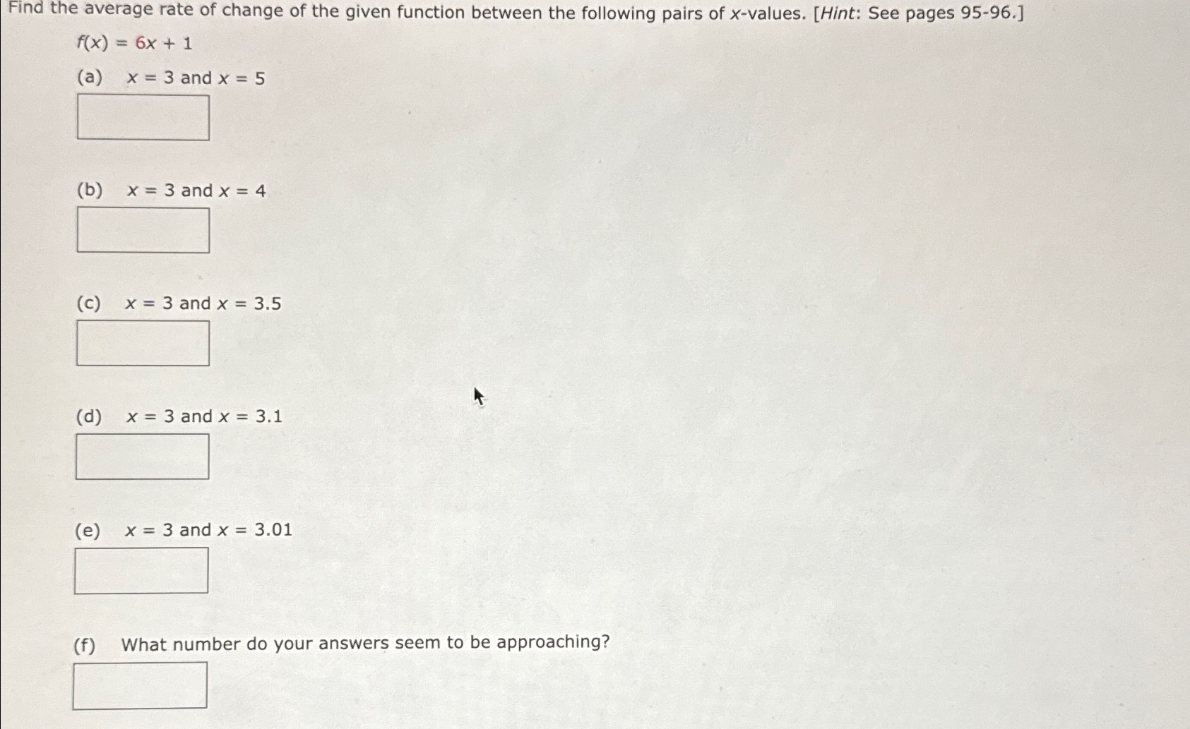 Solved Find the average rate of change of the given function | Chegg.com