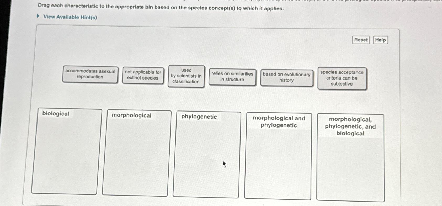 Solved Drag each characteristic to the appropriate bin based | Chegg.com