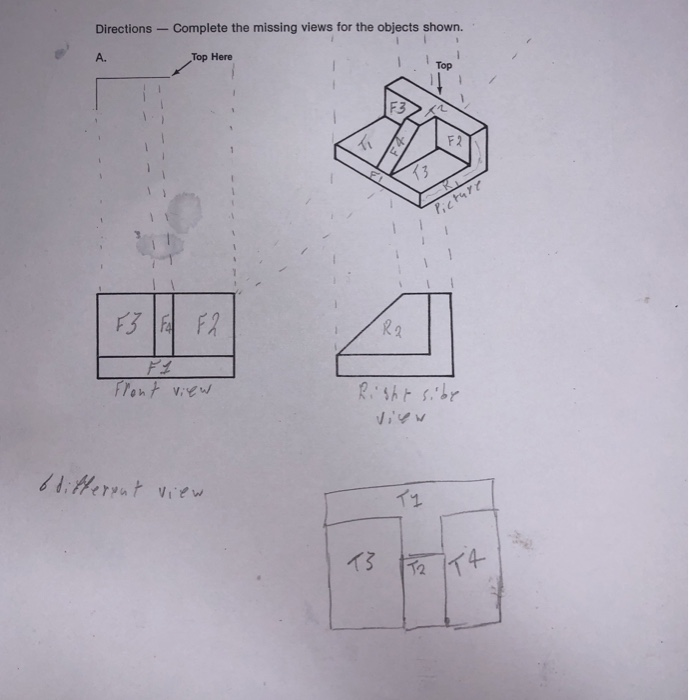 Solved Directions - Complete the missing views for the | Chegg.com