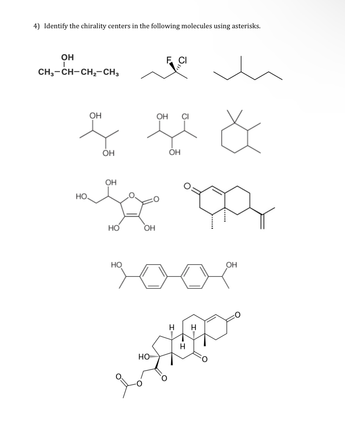 Solved Identify the chirality centers in the following | Chegg.com