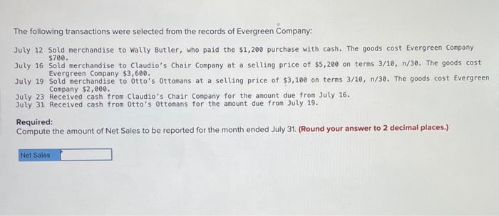 Solved The following transactions were selected from the | Chegg.com
