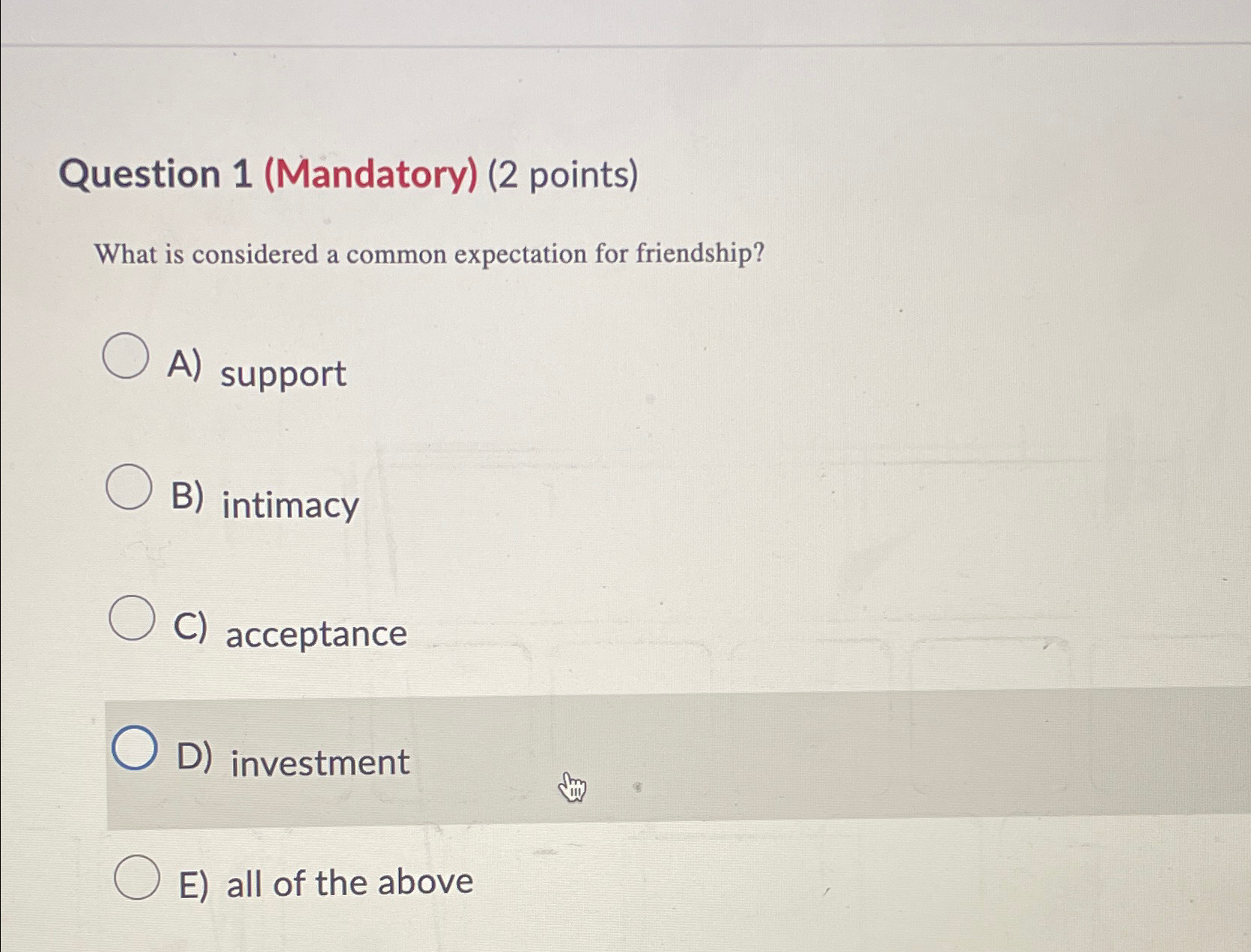 Solved Question 1 (Mandatory) (2 ﻿points)What is considered | Chegg.com