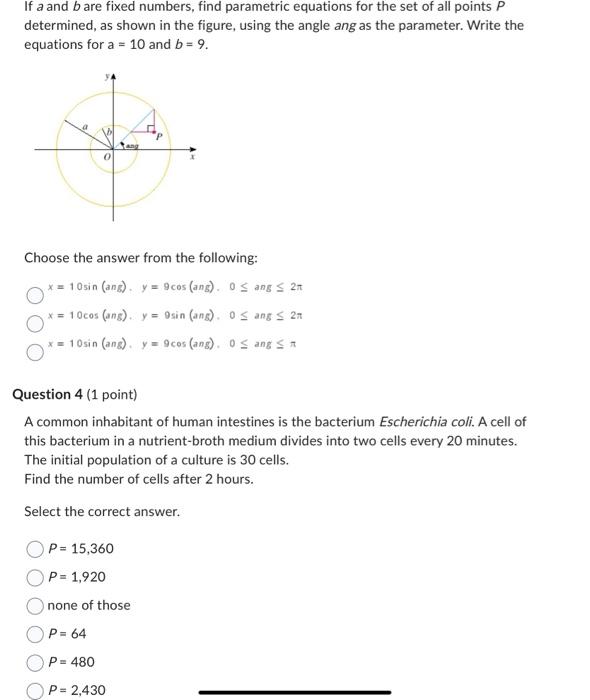 Solved If a and b are fixed numbers, find parametric | Chegg.com