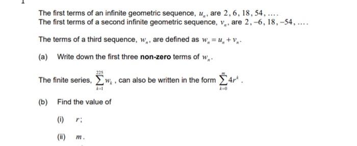 Solved The first terms of an infinite geometric sequence, | Chegg.com