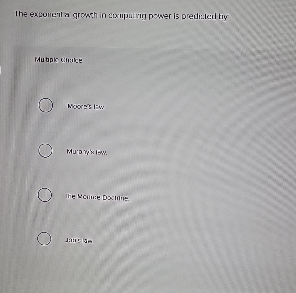 Solved The exponential growth in computing power is | Chegg.com