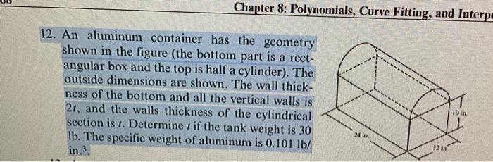 Solved Chapter 8 Polynomials Curve Fitting And Interp 12 