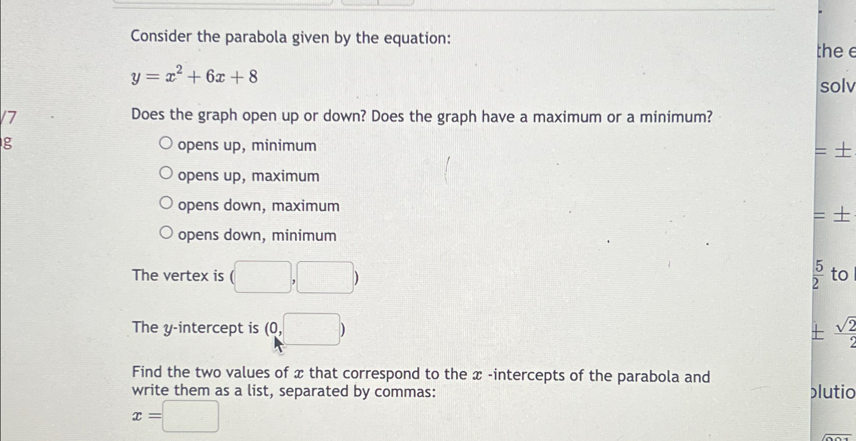 Solved Consider the parabola given by the | Chegg.com