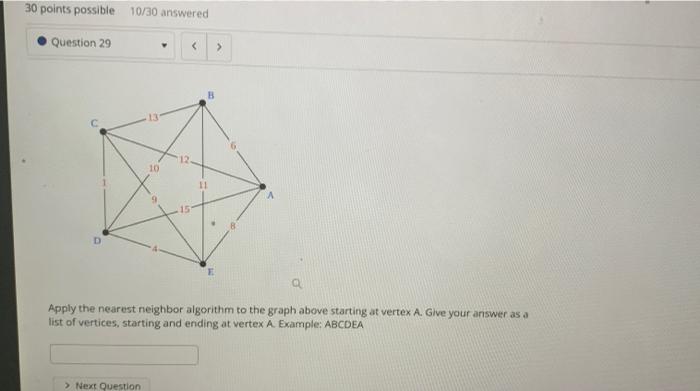 Solved 30 points possible 10/30 answered Question 29 10 | Chegg.com