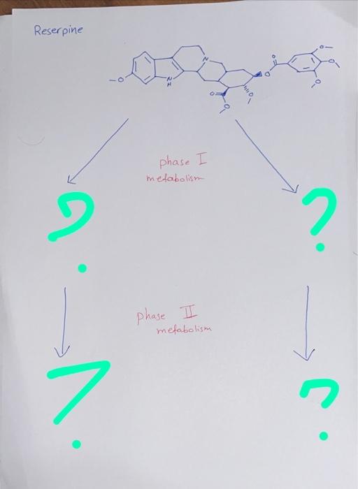 Solved Reserpine phase I metabolism 2 phase. I metabolism | Chegg.com