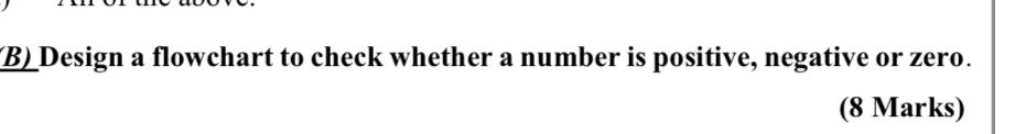 Solved B) Design a flowchart to check whether a number is | Chegg.com