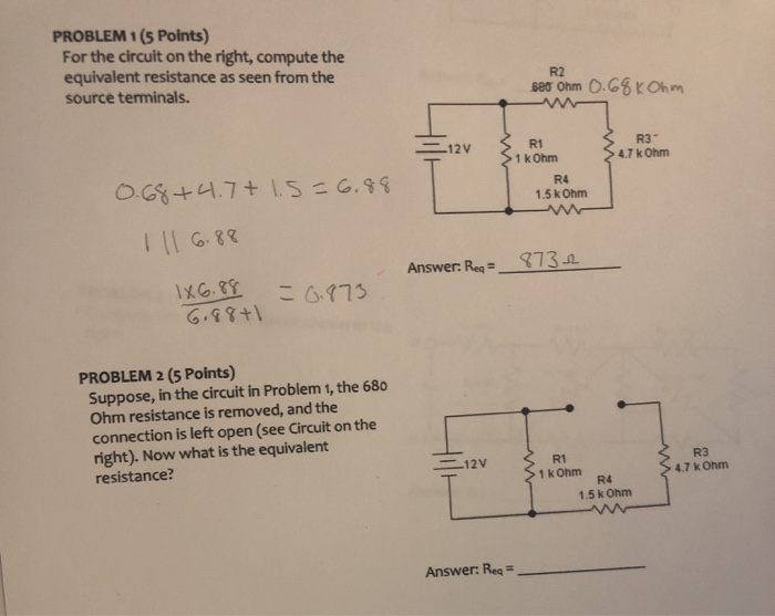 Solved PROBLEM 1(5 Points) For the circuit on the right, | Chegg.com
