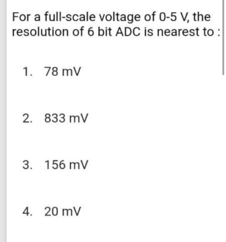 Solved For a full-scale voltage of 0-5V, ﻿the resolution of | Chegg.com