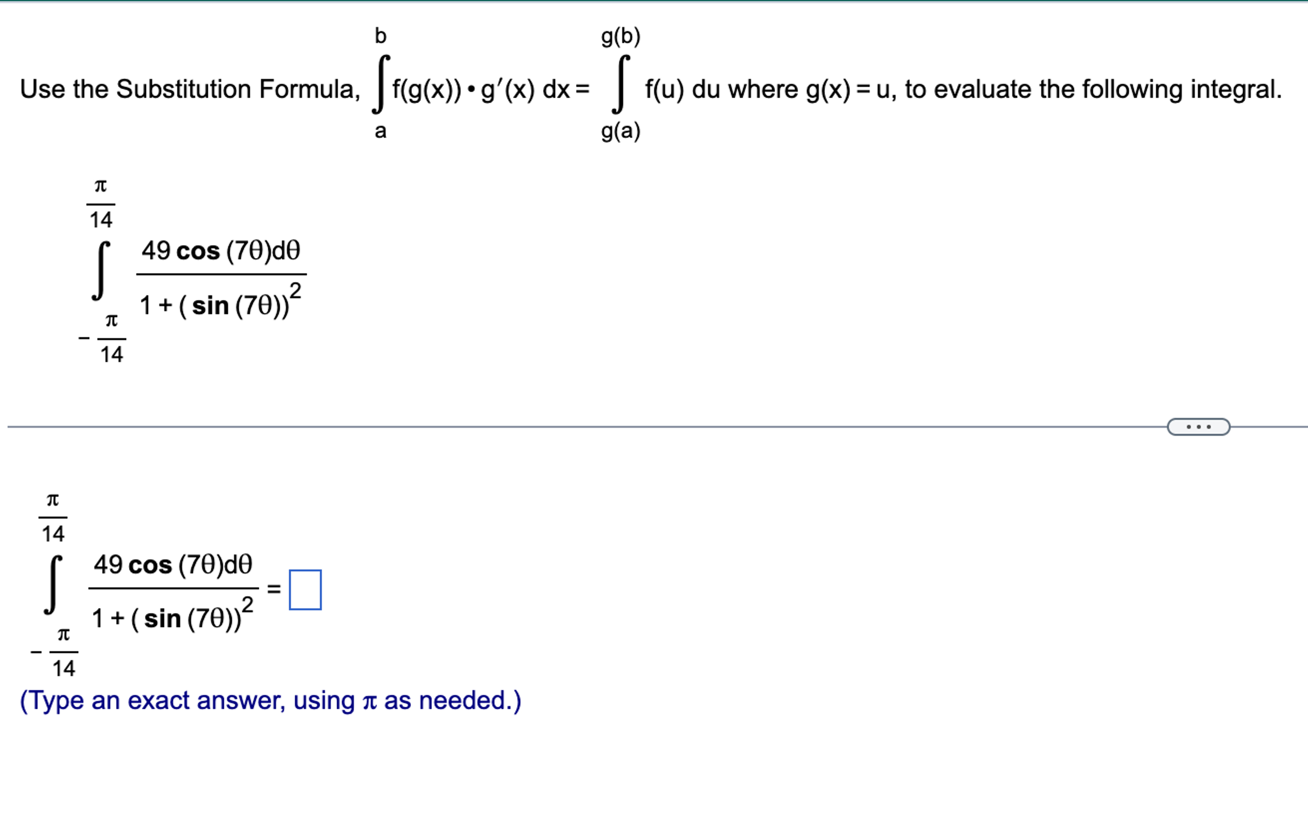 Solved Use the Substitution Formula, | Chegg.com