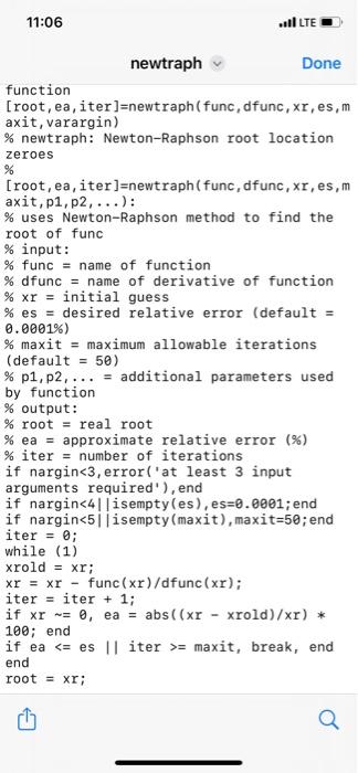 Solved write the code in matlab and make screen shoot and | Chegg.com